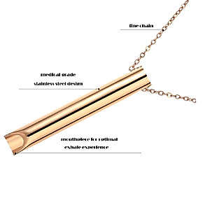 NexMe Stress Anxiety Relief Mindful Breathing Necklace, Anxiety Relief Item Breathing Exercise Device Breathwork Tool for Meditation, Relaxation, Calming Down and Slowing Breath (Black)