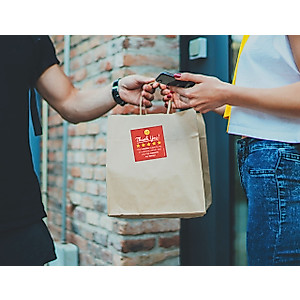 Delivery Driver Bag Seal Stickers – Get 5 Star Reviews and Bigger Tips – Local Delivery, Restaurant Delivery Accessories, Food Driver Accessories, On-Demand Delivery, Grocery Delivery (50)