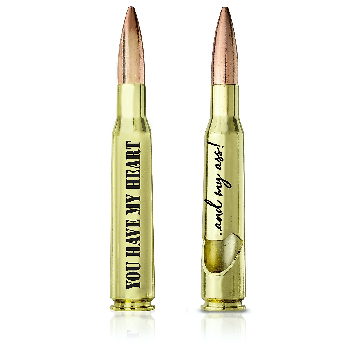 Funny Anniversary/Birthday Gifts for Boyfriend I Husband Birthday Gift - "You have my Heart and my As!" - 50 Cal Bottle Opener I Cute Couples Anniversary for Boyfriend from Girlfriend