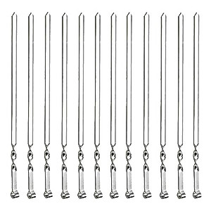 Antallcky 12 Pack Kabob Skewers BBQ Barbecue Skewers Stainless Steel Sticks Heavy Duty Large Wide Reusable with Nonslip Ring Handle Ideal for Shish Kebab Chicken Shrimp and Vegetables (22 inch)