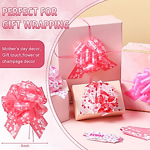 Syhood 20 Pack Gift Wrapping Pull Bows for Mother's Day Pull Wrap Bows for Mom's Gift Wrapping Accessory for Presents, Baskets, Wine Bottles Decoration