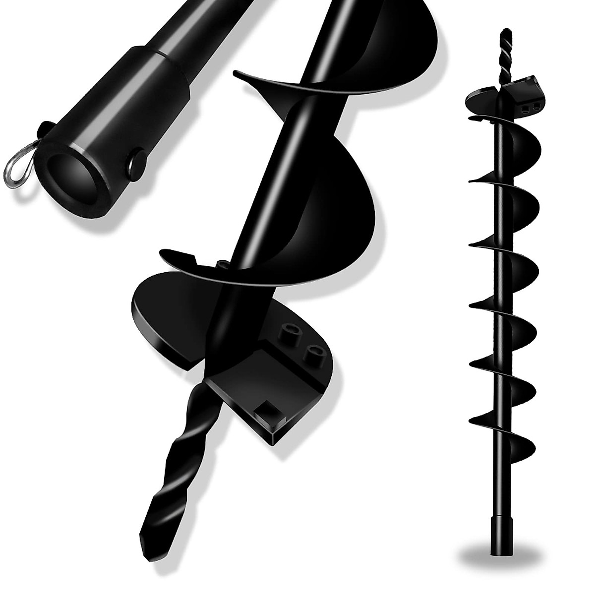 LONGRUN Earth Auger Drill Bit for Garden Fence Post, 4" x 31.5" Post Hole Auger, 0.79”(20mm) Inner Shaft Auger Bit for Planting Trees and Bedding, Bulbs, Seedlings, Gardening, Large Fencing Digger