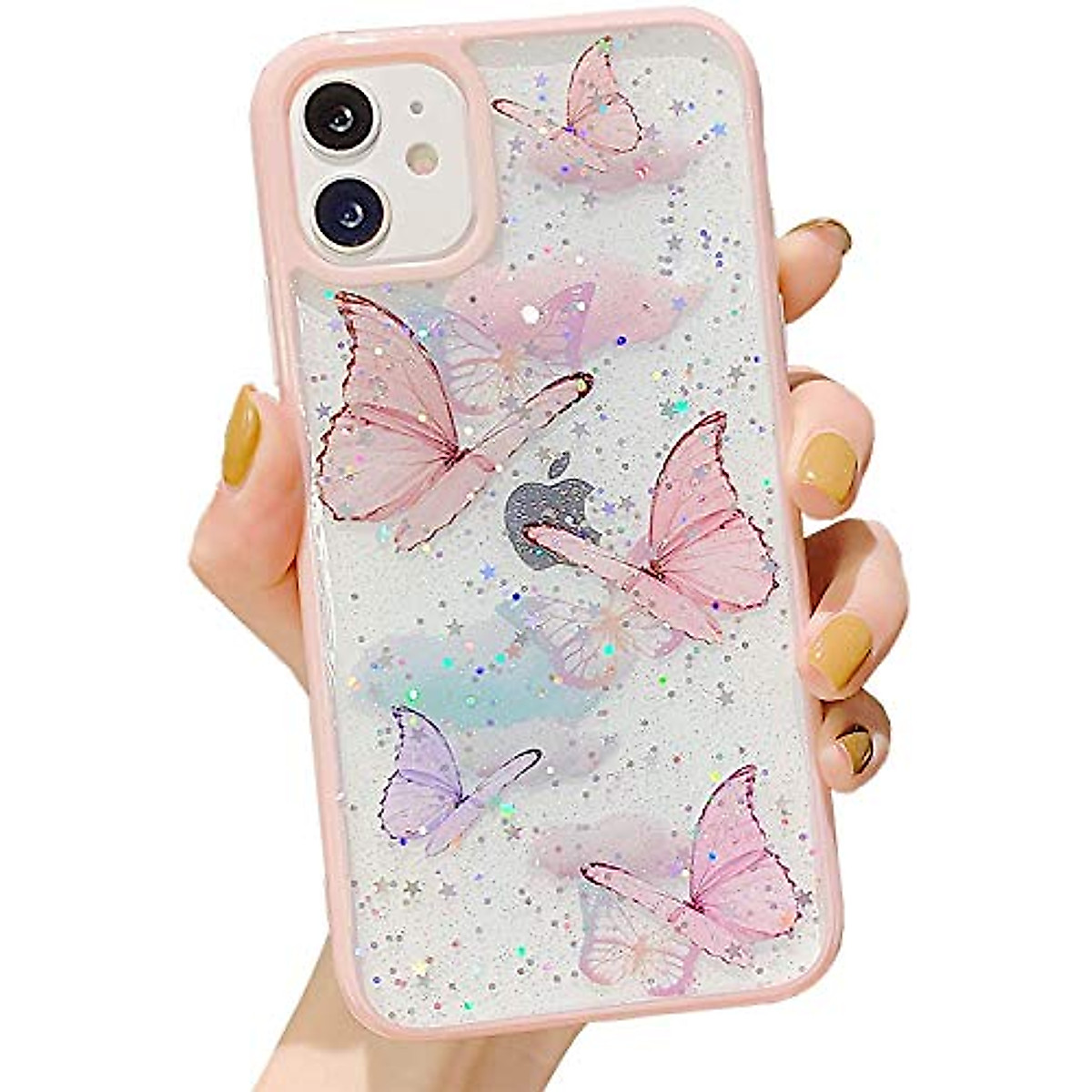 iPhone 11 Case Glitter Butterfly Sparkle Case for Women Girls,Cute Slim Soft Silicone Gel Bling Phone Case Cover Compatible for Apple iPhone 11 6.1"