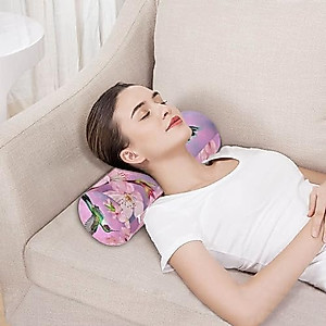 xigua Bird Hummingbird Neck Roll Pillow for Neck Relief with Removable Washable Cover - Memory Foam Round Cylinder Bolster, Ergonomically Designed for Head, Neck, Back, and Legs