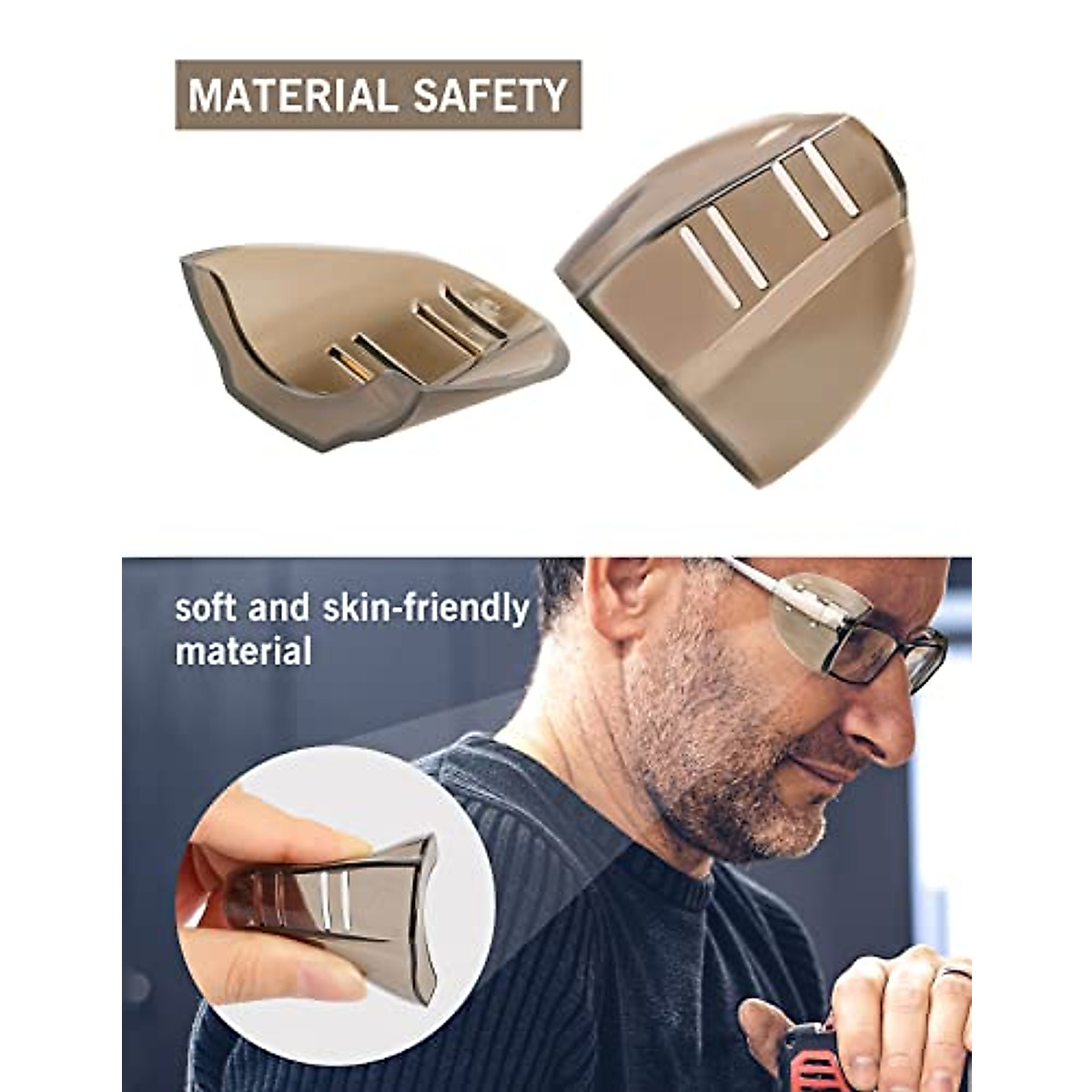 2 Pairs Eye Glasses Side Shields, Flexible Slip on Side Shields for Prescription Glasses Fits Small to Medium Eyeglasses (Brown-2)