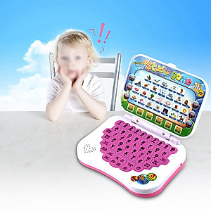 Alomejor Kids Laptop, Baby Bilingual Educational Electronic Learning Toys Children Computer Game for Gifts