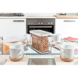 Rotho, Loft, Set of 5 Storage Boxes, Plastic (PP) BPA-Free, Transparent/White, 2 x 2,1l, 1 x 1,0l, 2 x 0,5l (30,0 x 21,0 x 15,0 cm)