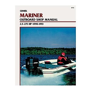 Clymer Shop Manual Mariner 2.5-275 Hp Outboards 1990-1993 WSM B715