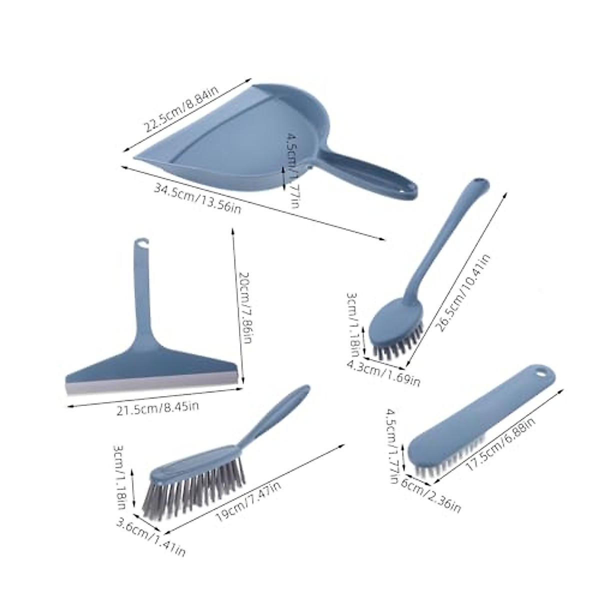 TOBBOMEY 1 Set Mini Broom Set Whisk Broom Small Dust Pan Keyboard Cleaning Brush Mini Broom with Dustpan Brooms Desk Small Hand Whisk Broom Cartoon Broom Handle Handheld Broom Blue The Pet