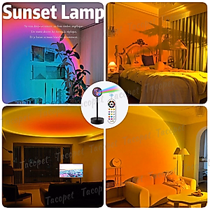 Tacopet Sunset Lamp Projector Sunset Night Light Sunset Projection Lamps Christmas Sunset Light with Remote Mood Lighting Rainbow Sunlight lamp Led Colorful Changing for Home Bedroom