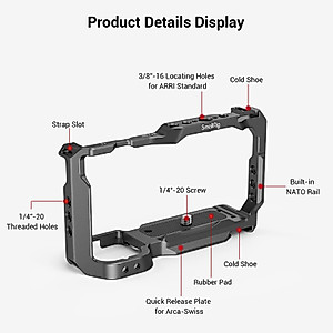 SmallRig Cage with Built-in Quick Release Plate for Arca-Swiss and Cold Shoe for Sony ZV-E10-3531