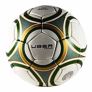 Uber Soccer Regulation Size and Weight Indoor Futsal Soccer Ball (Green Gold Matte, 3)