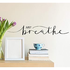 Vinyl Wall Decal Inspiring Quote Just Breathe Words Letter Stickers Mural 28.5 in x 5 in gz075