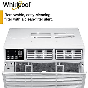 Whirlpool WHHW242AW 24,000 230V Window-Mounted Air Conditioner with Heat, Cools Rooms Up to 1,500 Sq. Ft, with Remote Control and Timer, 24000 BTU, White