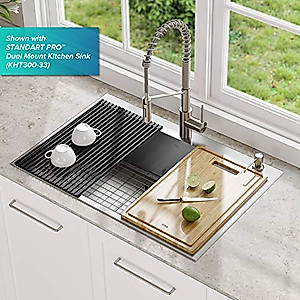 Kraus Multipurpose Over-Sink Roll-Up Dish Drying Rack, Colander and Trivet in Light Grey, KRM-10GREY