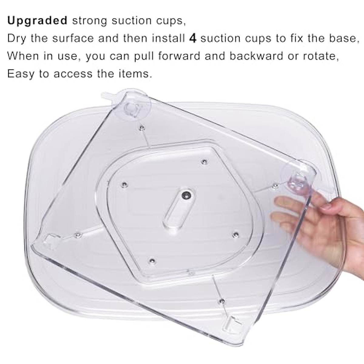 UPOGA Lazy Susan Organizer for Refrigerator 15.9''x11.8'' Rectangular Turntable Organizers and Storage, Easy Get Items from Inner Fridge and Cabinet