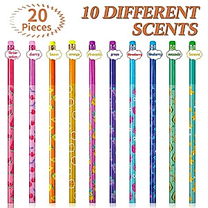 Marspark 40 Pieces Scented Pencils Holiday Pencils Welcome Back to School Pencils Cool HB Pencils for Kids Wood Smelly Pencils with Erasers Birthday Pencils for Students Classroom Reward