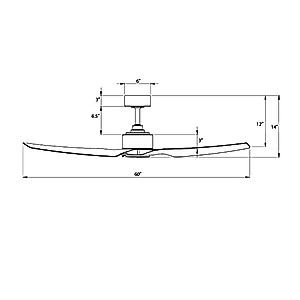 WAC Smart Fans Stella Indoor and Outdoor 3-Blade Ceiling Fan 60in Matte Black with Remote Control works with Alexa and iOS or Android App