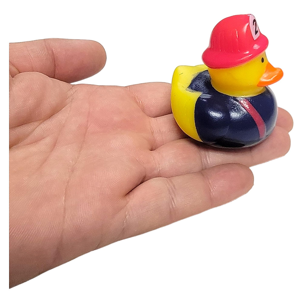 AMERICAN WIT Firefighter Rubber Ducks (2") Standard Size. (12 Pack) Cute Duck Bath Tub Pool Toys