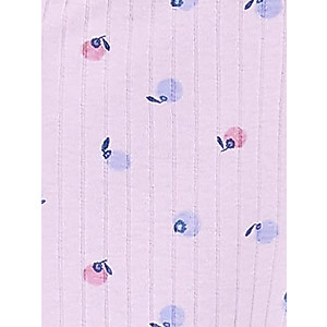 Simple Joys by Carter's Toddler Girls' 4-Piece Short-Sleeve Shirts and Pants Playwear Set, Pack of 2, Blue Stripe/Lilac Fruit, 5T