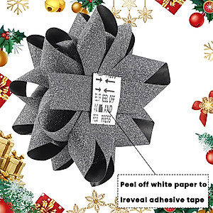 YUJUN 23PCS Christmas Gift Bows Decoration Set Xmas Pull Paper Present Bows Assortment with Christmas Gift Ribbons Wrapping Bows for Christmas New Year Wedding Decoration(Black Gold)