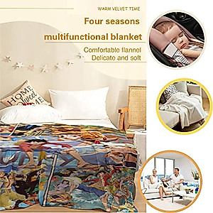 Anime Blanket Soft Lightweight Flannel Fleece Cartoon Throw Blanket for Couch Sofa Bed 50"x40"