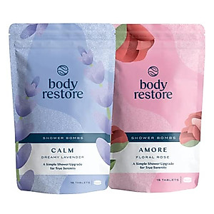 Body Restore Shower Steamers Aromatherapy (15 Packs x 2)- Gifts for Mom, Gifts for Women & Men, Shower Bath Bombs, Lavender, Rose, Essential Oils, Stress Relief