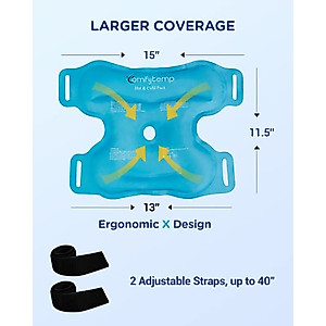 Comfytemp Large Knee Ice Pack Wrap, 2 Packs, XL Ice Pack for Knee Injuries Reusable, Gel Cold Packs Around Entire Knee After Surgery, Cold Compress for Pain Relief, Knee Replacement, FSA HSA Eligible