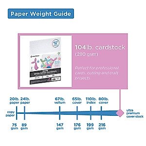 Printworks Printable White Glitter Cardstock, Perfect for Holiday School and Craft Projects, 15 Sheets, 8.5” x 11” (00514)