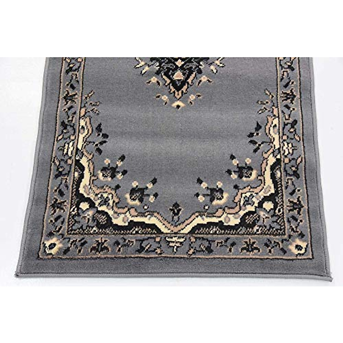 Unique Loom Reza Collection Traditional Persian Style Area Rug, 2 ft 2 in x 8 ft 2 in, Gray/Ivory