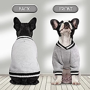 Kuoser Dog Sweater, Stretchy Pullover Fleece Dog Coat Jacket, Soft Thickening Warm Pup Dog Knitwear Sweatershirt, Windproof Winter Dog Coat Apparel Outfit with Leash Hole for Small Medium Dogs Cats
