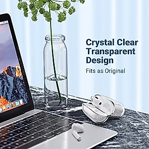 ULAK Compatible with AirPods 3 Case, Clear Glitter Shockproof Transparent Designed Soft TPU Protective Cover with Keychain for AirPods 3rd Generation 2021 [Front Led Visible], Glitter