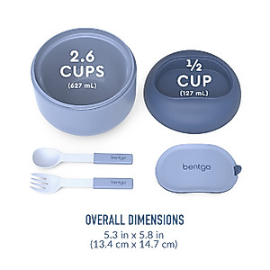 Bentgo Bowl - Insulated Leak-Resistant Bowl with Snack Compartment, Collapsible Utensils and Improved Easy-Grip Design for On-the-Go - Holds Soup, Rice, Cereal & More - BPA-Free, 21.2 oz (Slate)
