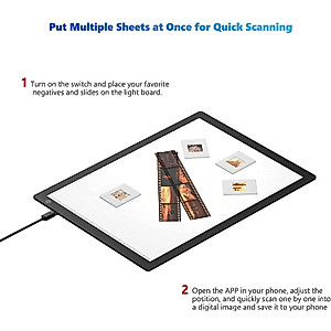 Slide Viewer Light Box, Ultra-Thin A4 USB Powered Light Scanner for Photo Slide and Film Negative Scanning,Tattoo Drawing, Artist Sketching, Stenciling