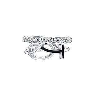 Women's Wedding Rings Personalized Sterling Silver Rings 925 Wedding Proposal Rings Engagement Gifts (Color : Silver, Size : 7)