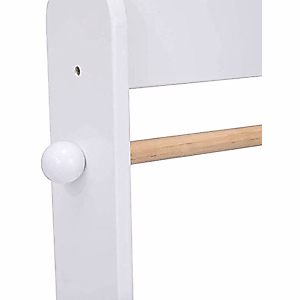 JOLIE VALLÉE TOYS & HOME 2-in-1 Kids Wood Armoire Wardrobe Crown Clothes Rack, White Baby Clothes Storage Rack Standing Closet, Boutique Clothes Rack Organizer for Toddler Girls 2-5 Years