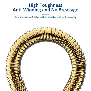 Oupukle Shower Hose Stainless Steel Handheld Shower Head Hose with Brass Insert and Nut - Durable and Flexible (60 Inches, Brushed Gold)