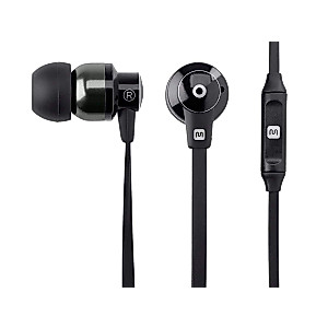 Monoprice Hi-Fi Reflective Sound Technology Earbuds Headphones - Black/Carbonite with in-Line Controller and Microphone