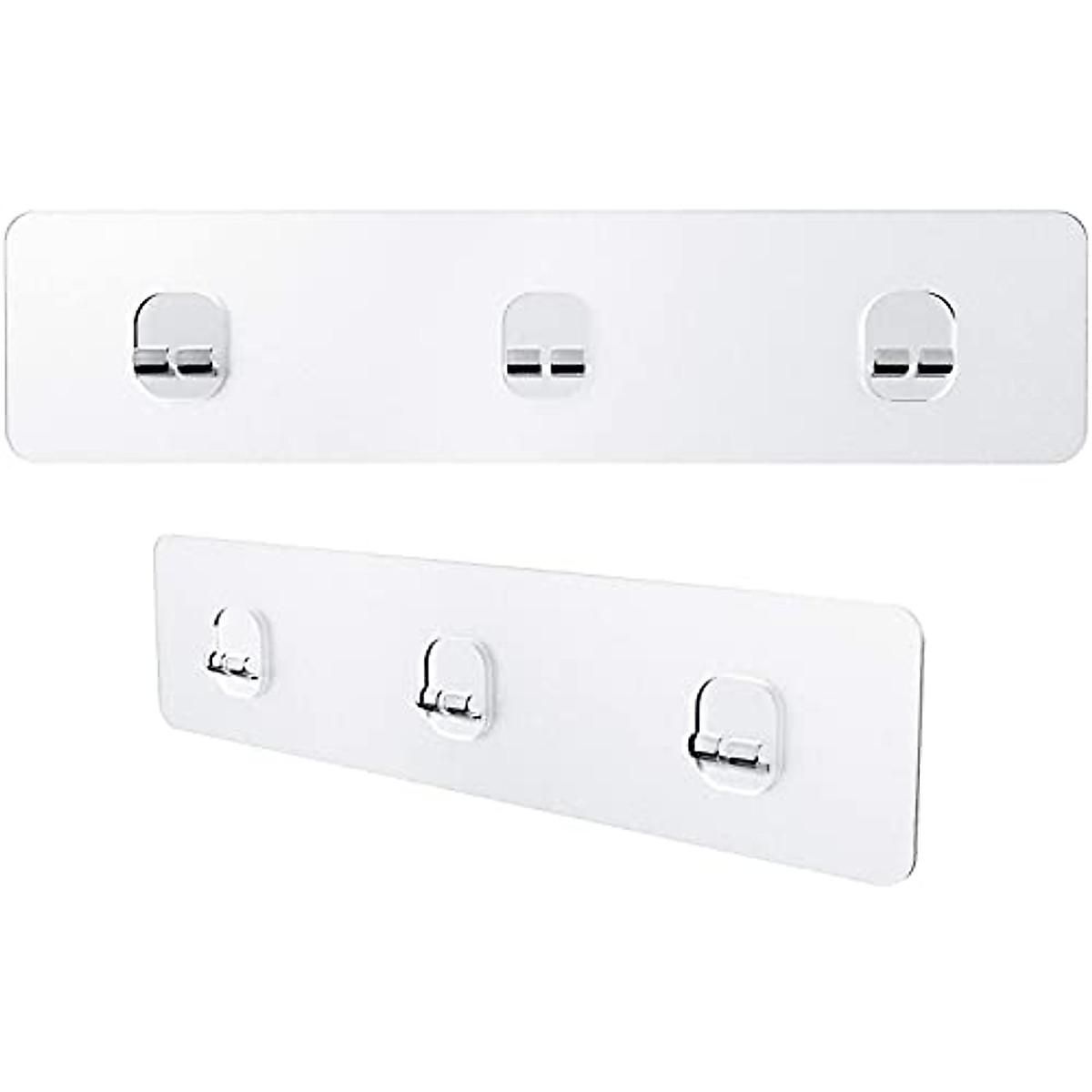 OMAIRA Adhesive[2 Pack] for Shower Caddy, Strong Adhesive Strip with 3 Hooks for Shower Organizer, Bearing 40 LB