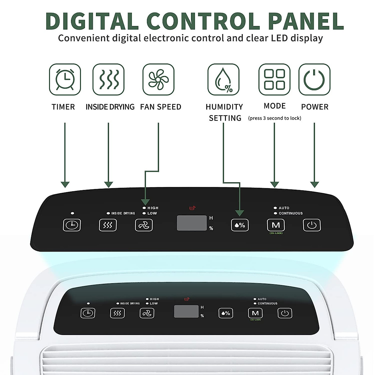 Shinco 6,000 Sq.Ft Energy Star Dehumidifier, Ideal for Large Rooms and Home Basements, Efficient Moisture Removal with Adjustable Humidity Control, 1.32 Gallons Water Tank