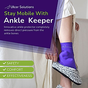Ulcer Solutions Ankle Keeper, Ankle Protector for Pressure Sores, Lightweight, Stretchable Ankle Pillow, Enhanced Ankle Pads for Better Comfort and Mobility (Medium: 7.5-9.0” (19.0-23cm))
