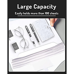 Forvencer Binder Pocket, 10 Pack Super Heavyweight Poly Binder Pocket with Hook and Loop Closure, Binder Folders Side Loading, 3 Ring Binder Pocket, Letter Size, Clear