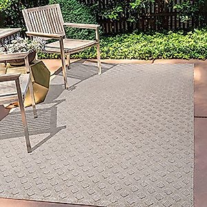 JONATHAN Y SBH101A-4 Rabat High-Low Pile Mini-Diamond Trellis Indoor Outdoor Area-Rug Bohemian Easy-Cleaning High Traffic Bedroom Kitchen Backyard Patio Porch Non Shedding, 4 ft x 6 ft, Beige