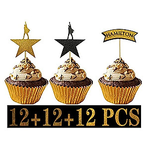 36PCS American Musical Cake Topper for Hamilton Birthday Party Decor Decorations for Kids Adults