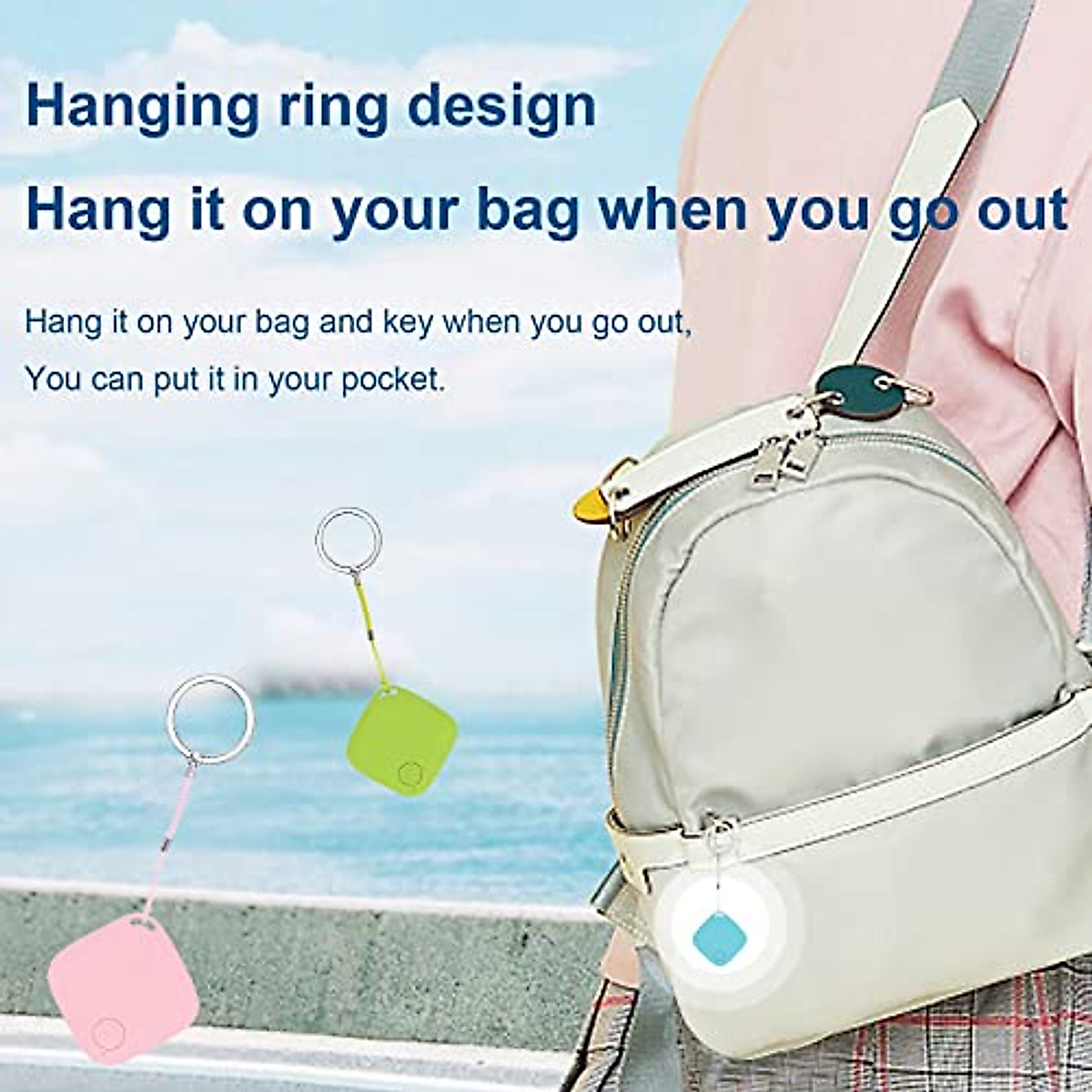 2023 New Portable Tracker, Bluetooth 5.0 Smart Anti-Lost Real Time Mini Tracking Locator, Item Finder Device for Mobile Keys Wallets Luggages Bags Kids Pets