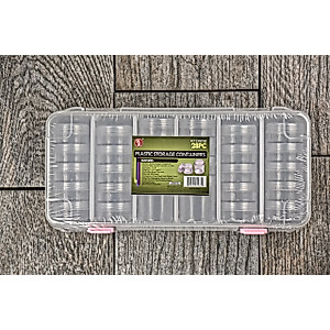 SE 28-in-1 Round Containers Inside a Plastic Storage Box with Stackable Screw-On Lids - 87138DB