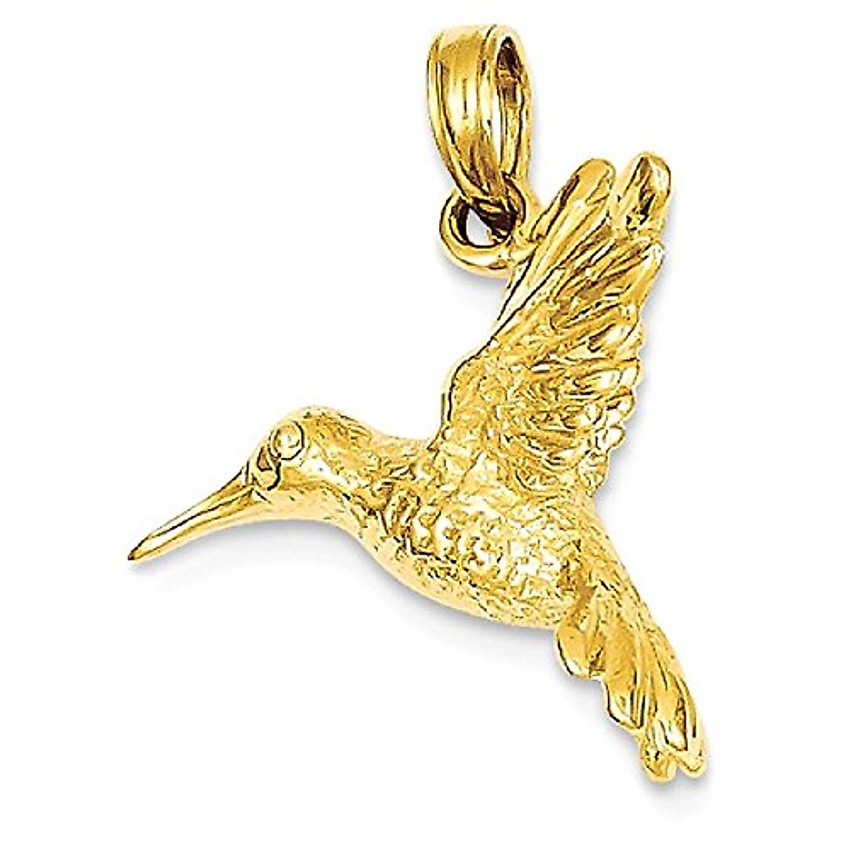 IceCarats 14K Yellow Gold Hummingbird Necklace Bird Pendant Charm Only