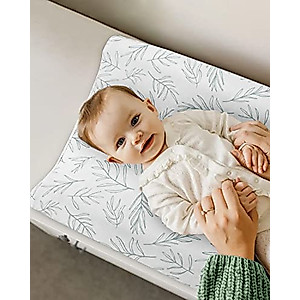 Babebay Changing Pad Cover, Ultra Soft Jersey Knit Cotton Diaper Change Table Pad Covers for Baby Girls and Boys, 2 Pack (Sage Green)