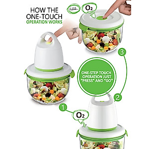 FOSA Vacuum Food Storage System Reusable Container Starter Set with Vacuum and 2 Reusable containers
