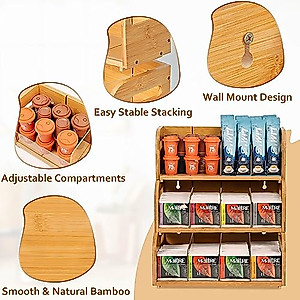 New Bamboo Tea Bag Organizer Storage Holder